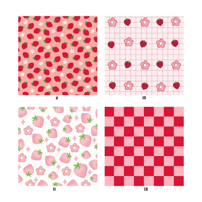 Strawberry Daisy Seamless Pattern, Pastel Digital Paper (digital ...