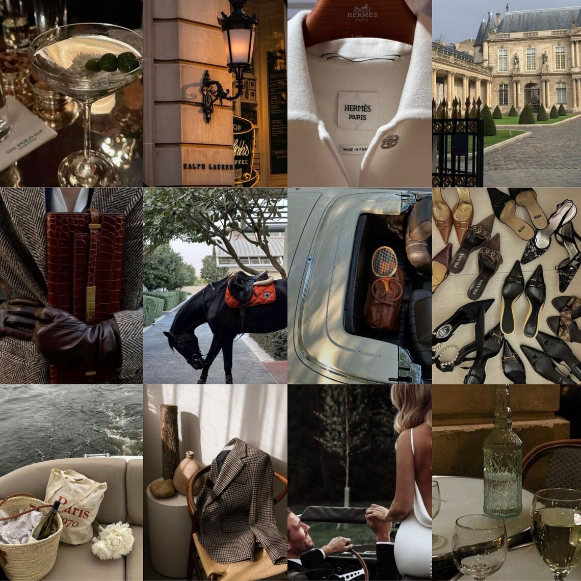 Old Money Aesthetic Collage Print, Luxury Fashion Print, Old Money ...