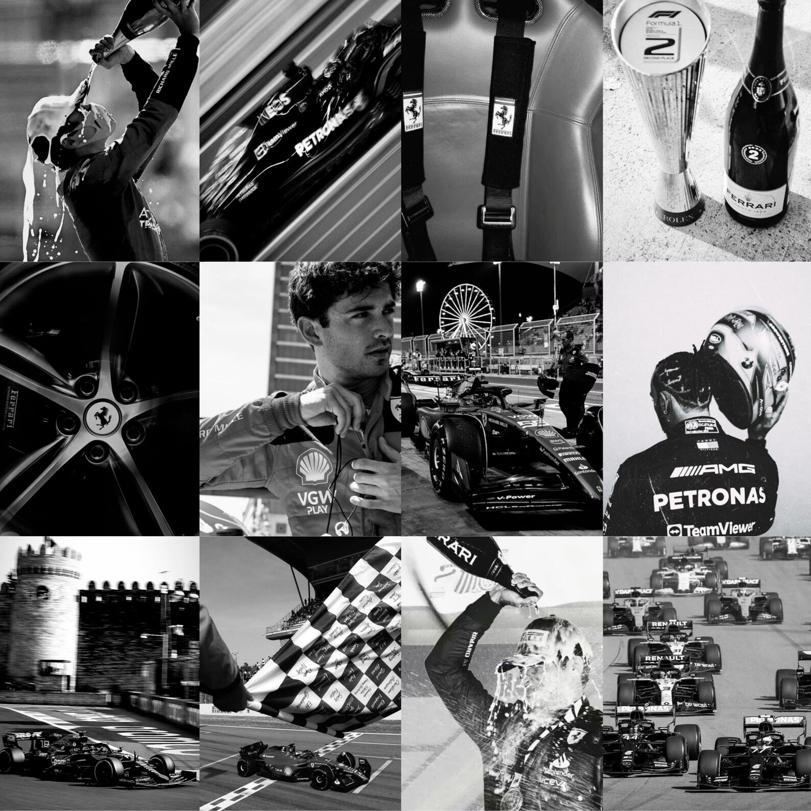 Formula 1 Black & White Photo Collage Kit (digital Download) - Etsy