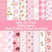 Baby Girl Digital Papers, Baby Girl Shower, Nursery Papers, Baby ...