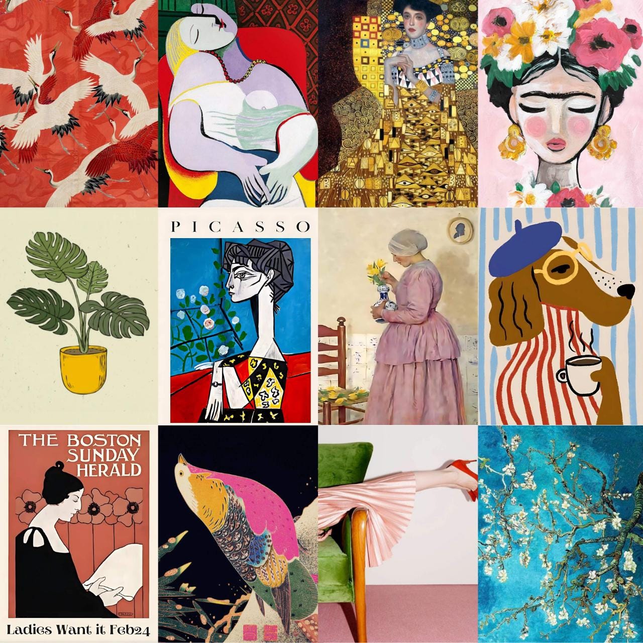 140 Eclectic Wall Collage Kit, Vibrant Wall Decor, Aesthetic Collage ...