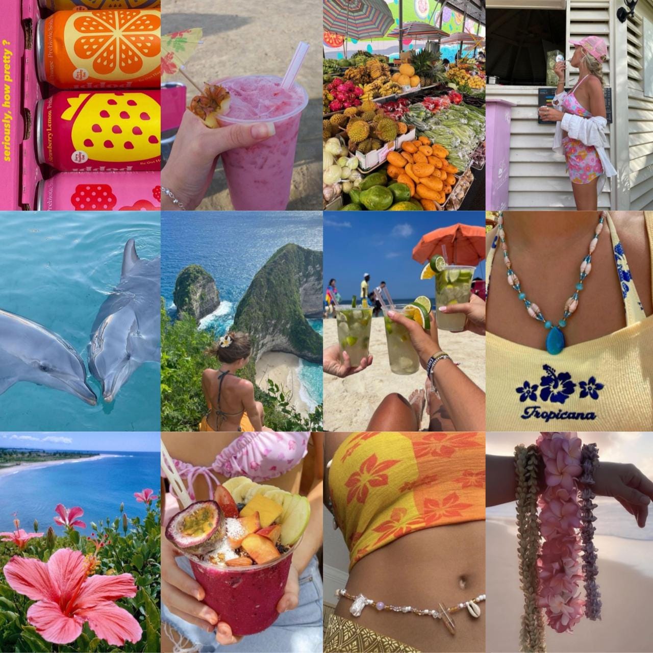 150 PCS Coconut Girl Aesthetic Wall Collage | Summer Beach Vibe Photo ...