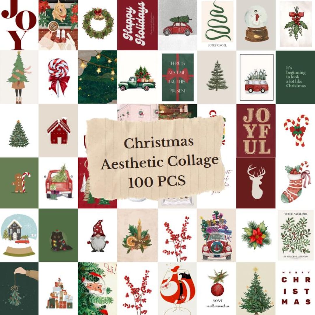 Christmas Aesthetic Collage Kit, Holiday Wall Art (digital Download) - Etsy