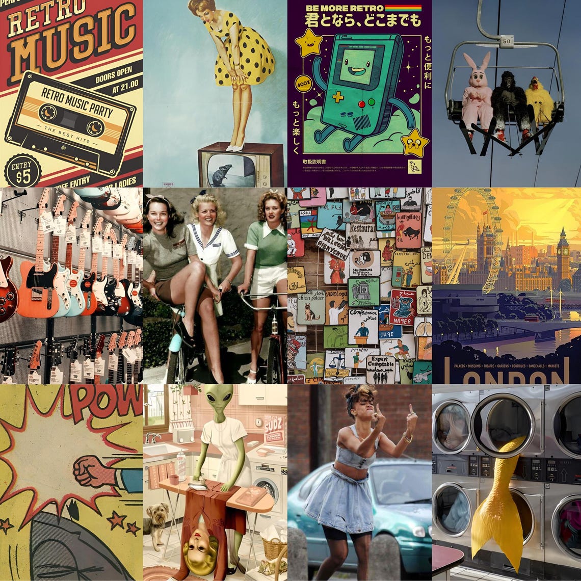 150 PCS | Vintage Poster Collage Kit | Retro Aesthetic Photo Collage ...