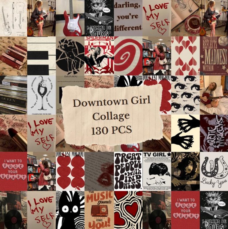 130PCS Downtown Girl Aesthetic Collage Kit Y2k Aesthetic downtown Girl ...