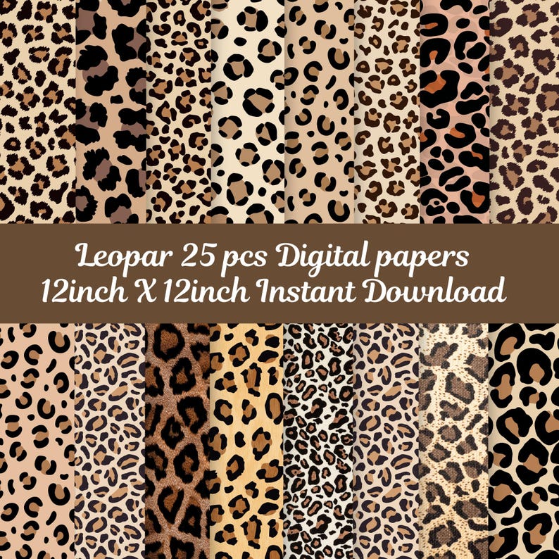 Leopard Print Digital Paper, Leopard Seamless Pattern, Cheetah Seamless ...