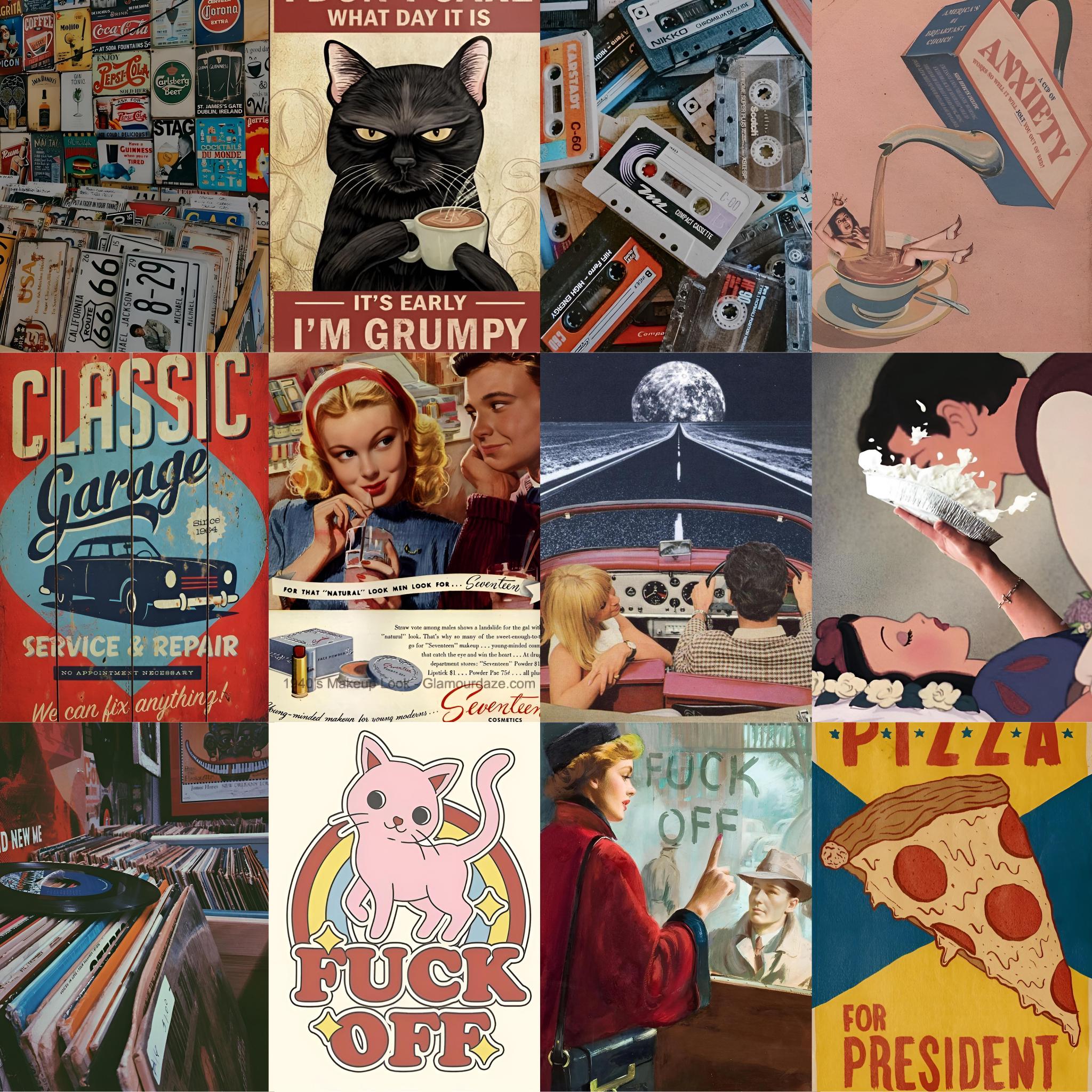 150 PCS | Vintage Poster Collage Kit | Retro Aesthetic Photo Collage ...