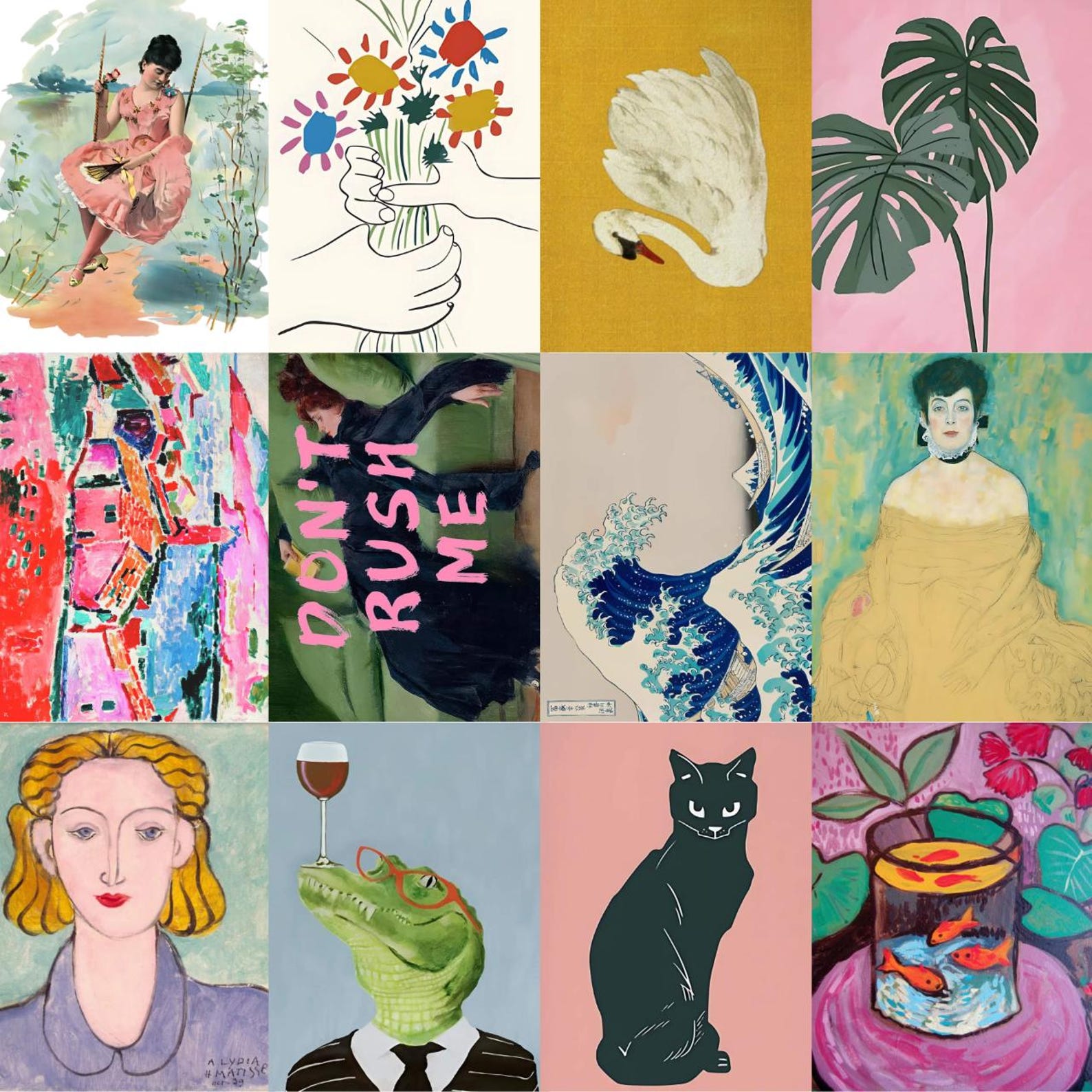 140 Piece Eclectic Gallery Wall Art Prints, Maximalist Collage Kit ...