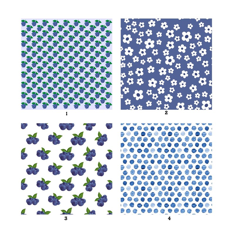 Blueberry Pattern Seamless Digital Papers, Blueberry Design Pattern ...