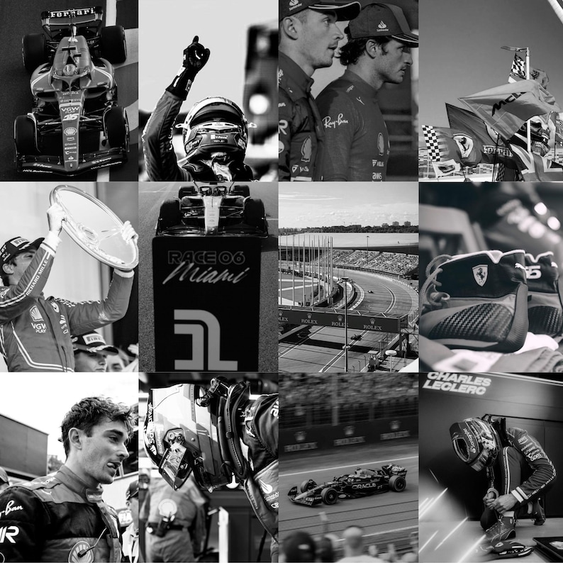 160PCS F1 Aesthetic Photo Collage, Ferrari Formula 1 Poster, Formula 1 ...