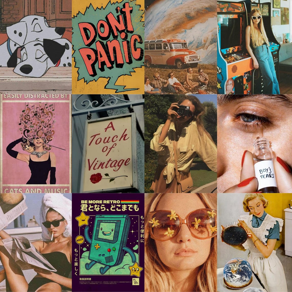 150 PCS | Vintage Poster Collage Kit | Retro Aesthetic Photo Collage ...