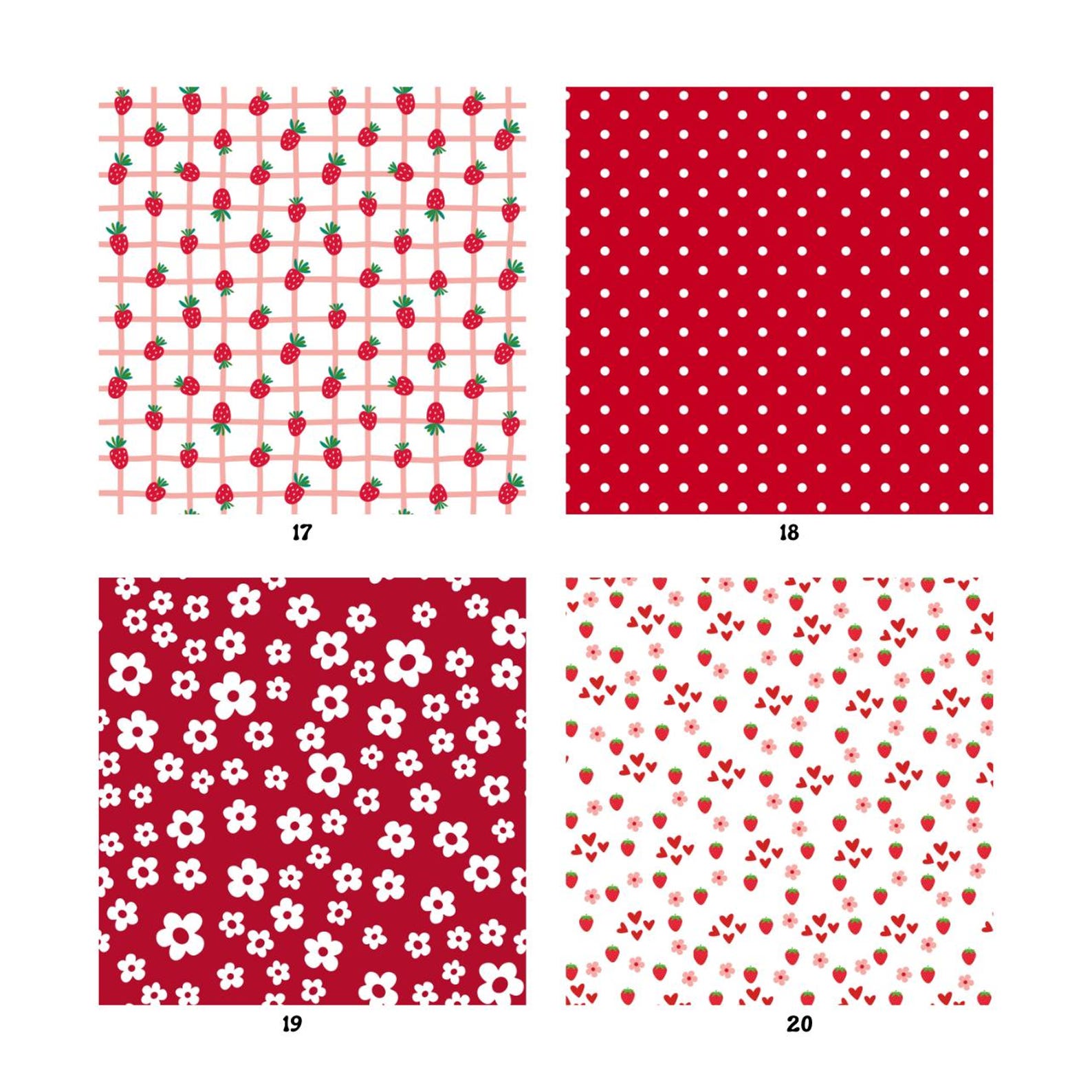 Strawberry Daisy Seamless Pattern, Pastel Digital Paper (digital ...