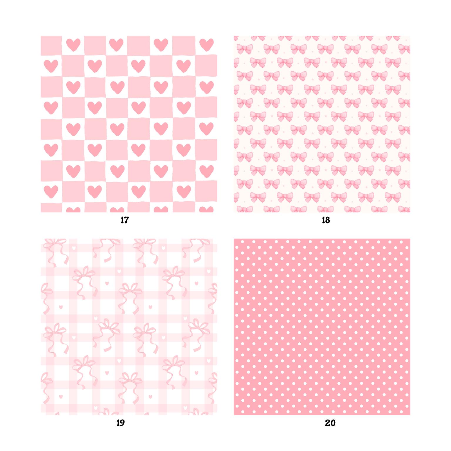 Pink Bow Digital Paper Set, Coquette Seamless Patterns (digital ...