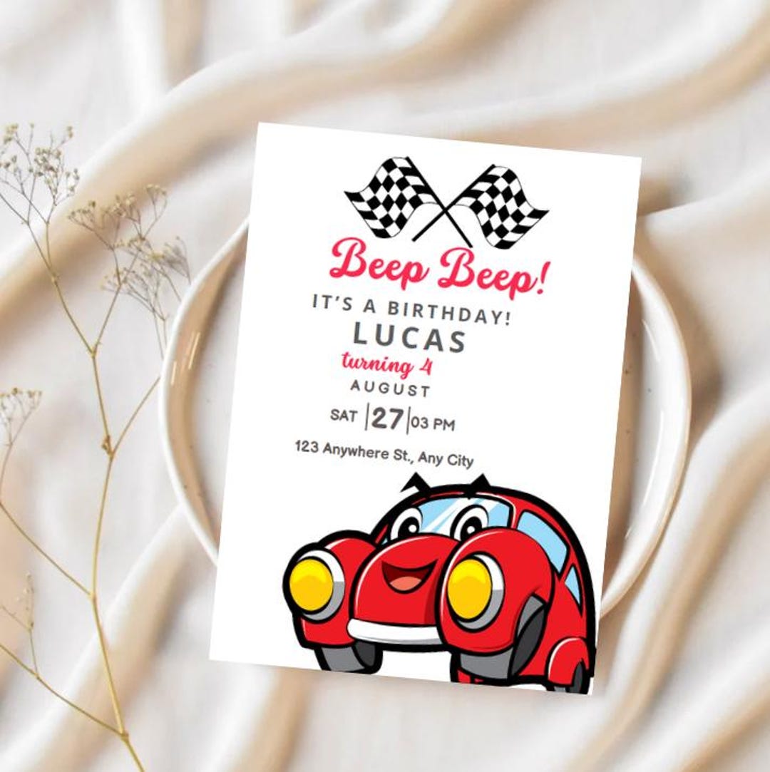 Editable Cars Birthday Party Invitation, Cars Lightning Birthday Invite ...
