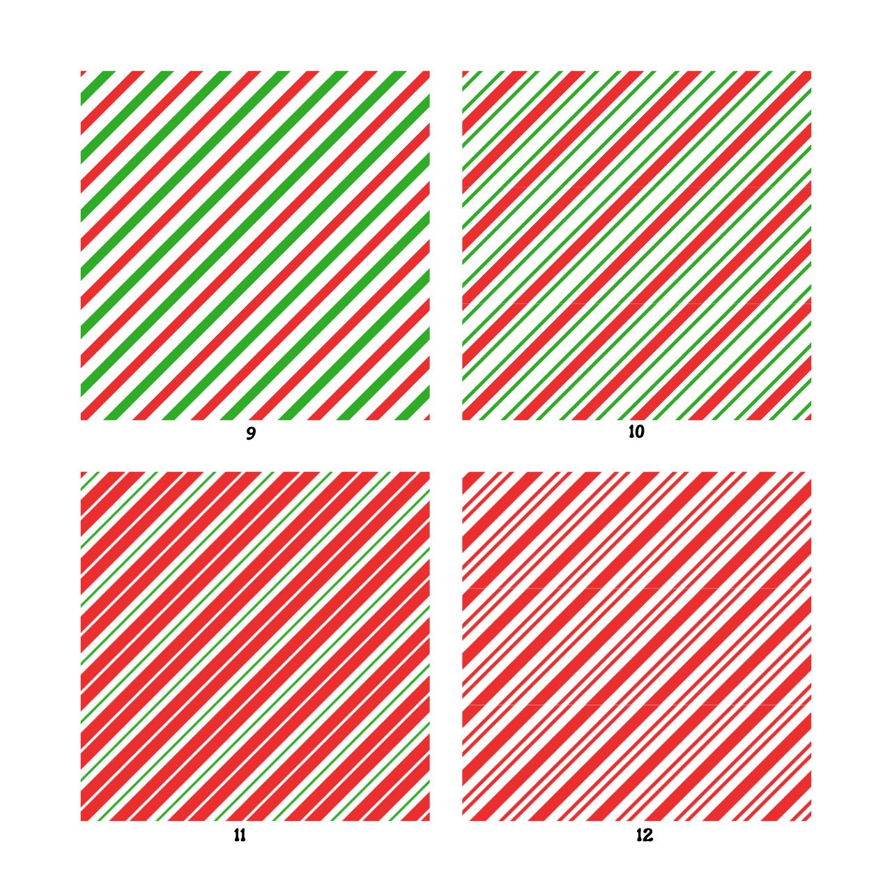 Christmas Candy Cane Digital Paper Set, Holiday Patterns (digital ...