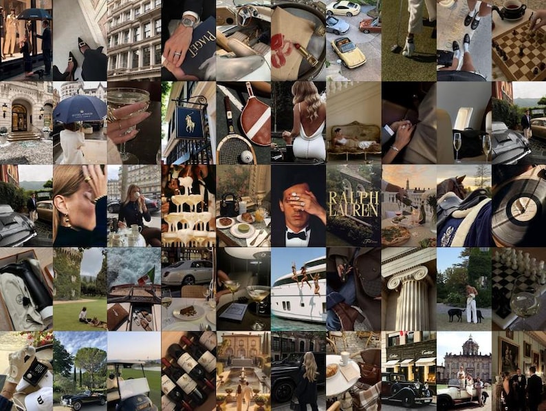 120 Pcs Old Money Aesthetic Wall Collage Set,old Money Prints,old Money ...