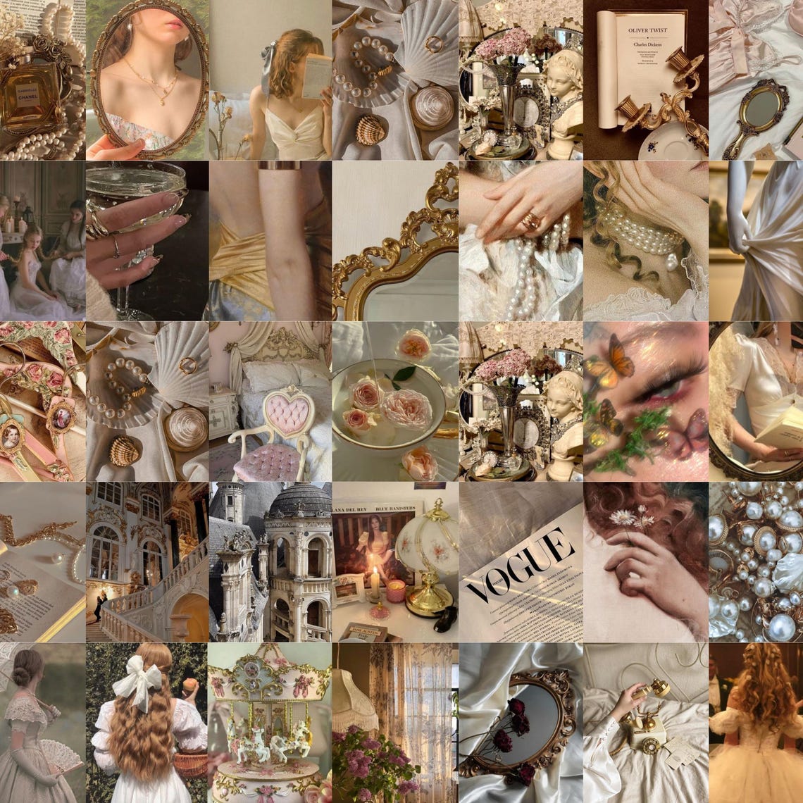 100 PCS Renaissance Poster, Rococo Aesthetic Wall Collage, Regency Era ...