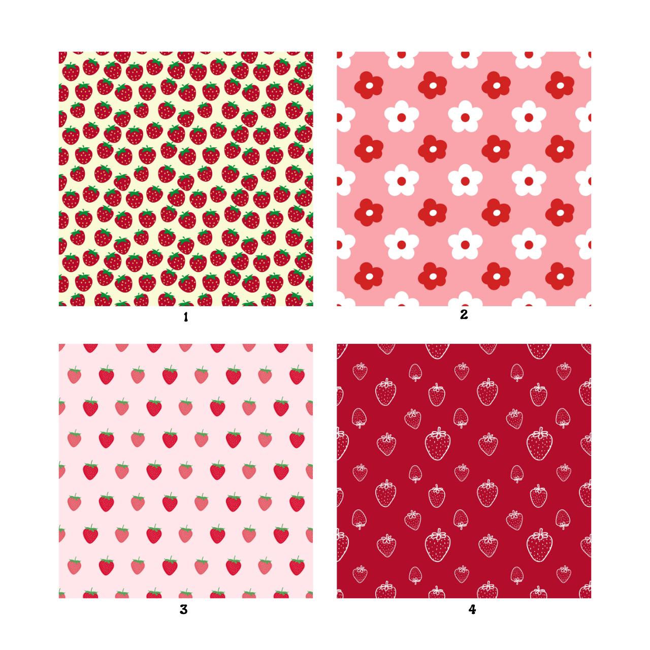 Strawberry Daisy Seamless Pattern, Pastel Digital Paper (digital ...