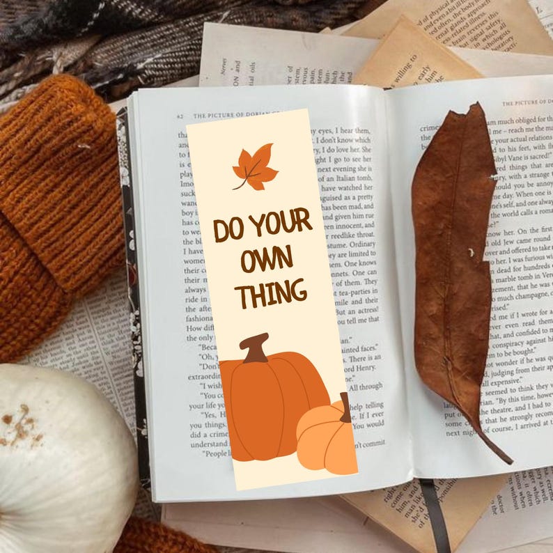 Pumpkin Bookmark Set | Autumn Leaves, Fall Theme (digital Download) - Etsy
