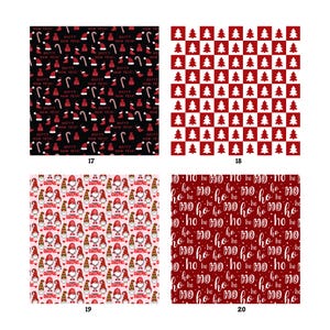 Merry Christmas Red Digital Papers, Xmas Printable Background, Red ...