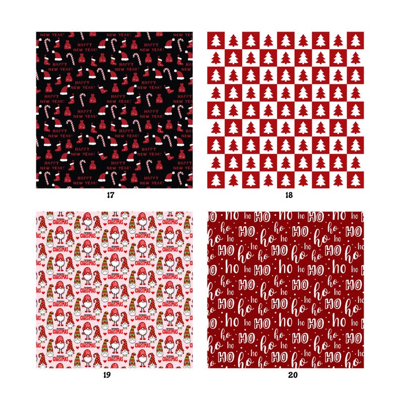 Merry Christmas Red Digital Papers, Xmas Printable Background, Red ...