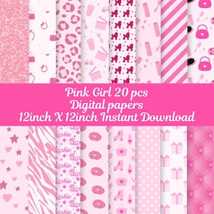 Pink Baby Girl Digital Paper Pack, Barbie Theme (digital Download) - Etsy