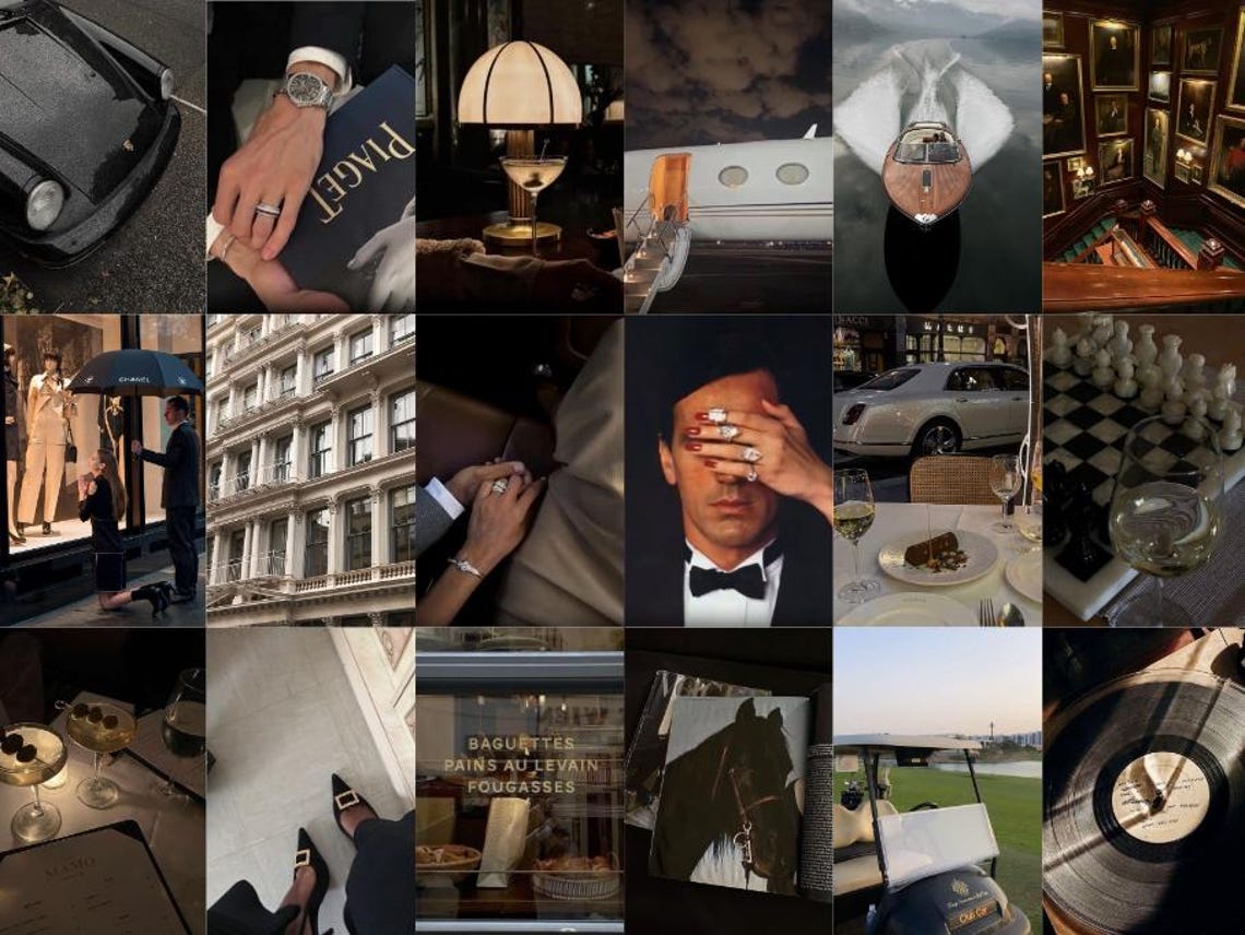 Old Money Aesthetic Collage Print, Luxury Fashion Print, Old Money ...