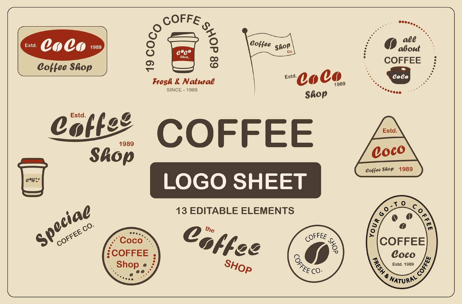 Modern Coffee Shop Logo| Coffee Shop Logo Design, Customizable Coffee ...