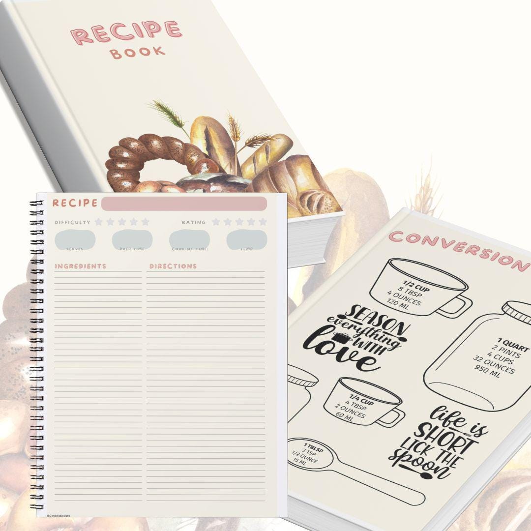 Printable Recipe Book With Natural Elements Digital Download With ...