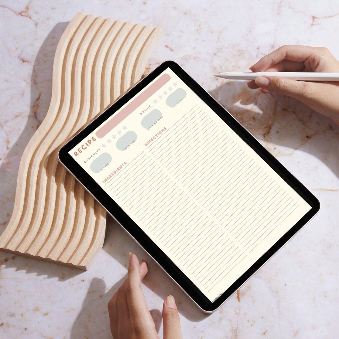 Printable Recipe Book With Natural Elements Digital Download With ...