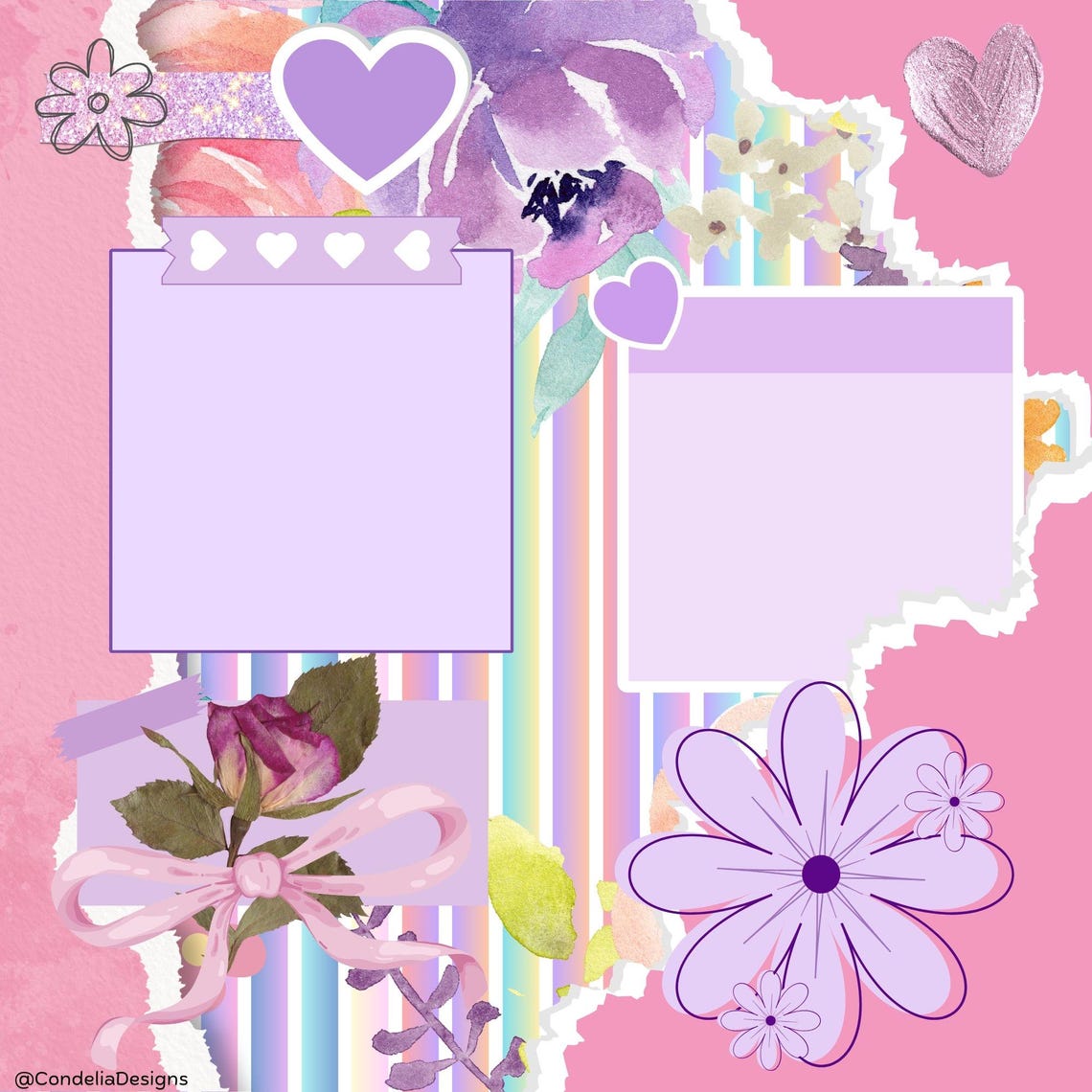 Floral Dreams Scrapbook Kit With Candy Stripes and Blooming ...