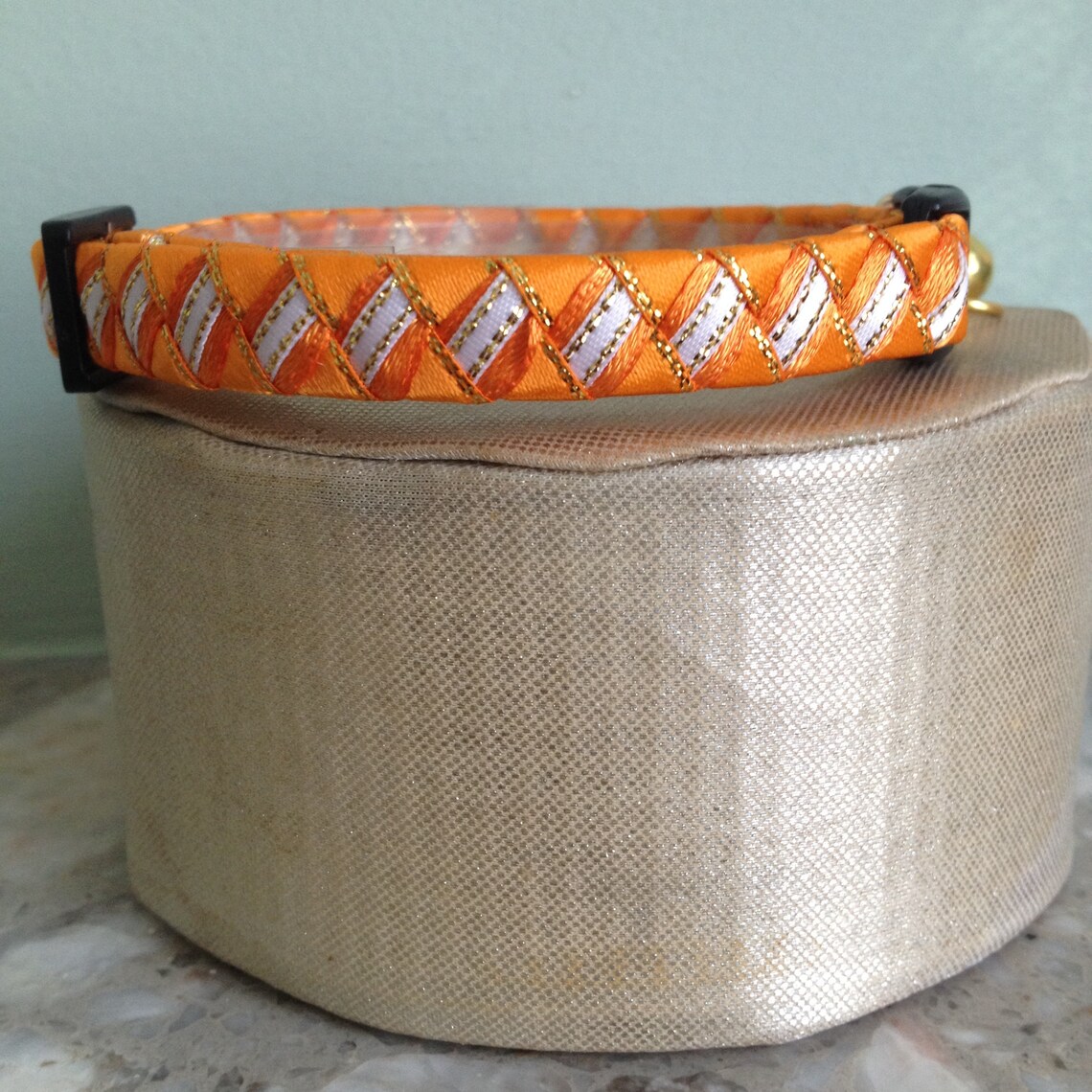 Handmade Orange Cat Collar With Safety Breakaway Buckle - Etsy