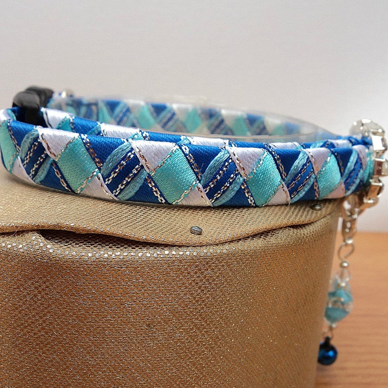 Blue Cat Collar Designer Breakaway Style With Diamante Buckle - Etsy