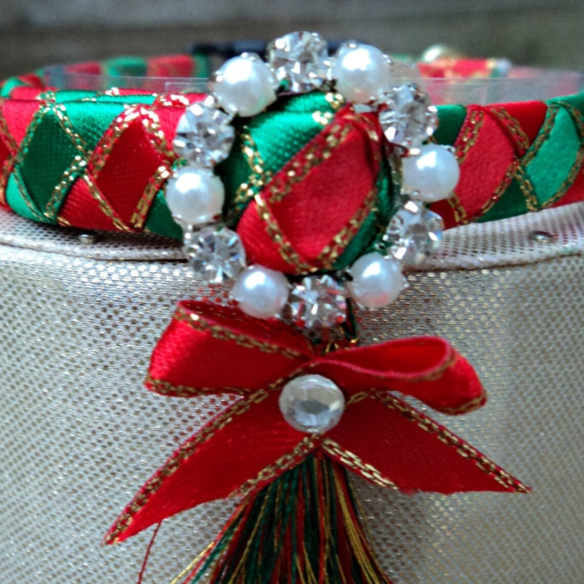 Cat Collar Christmas Designer Red and Green Candy Cane - Etsy