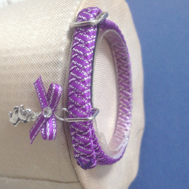Purple Kitten Collar With Tiny Mouse Charm - Etsy