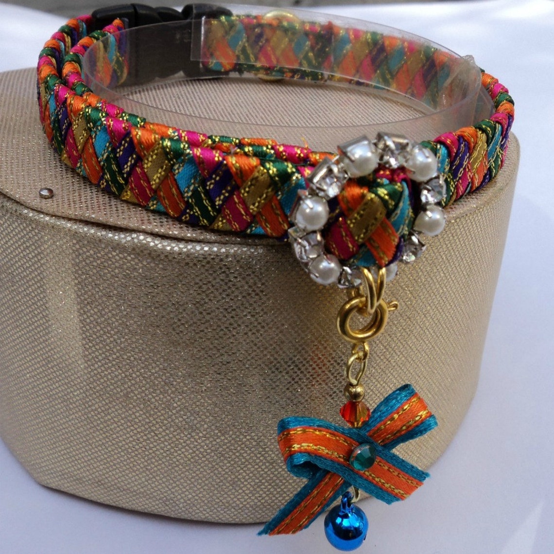 Designer Cat Collar Breakaway in Harlequin Colours - Etsy