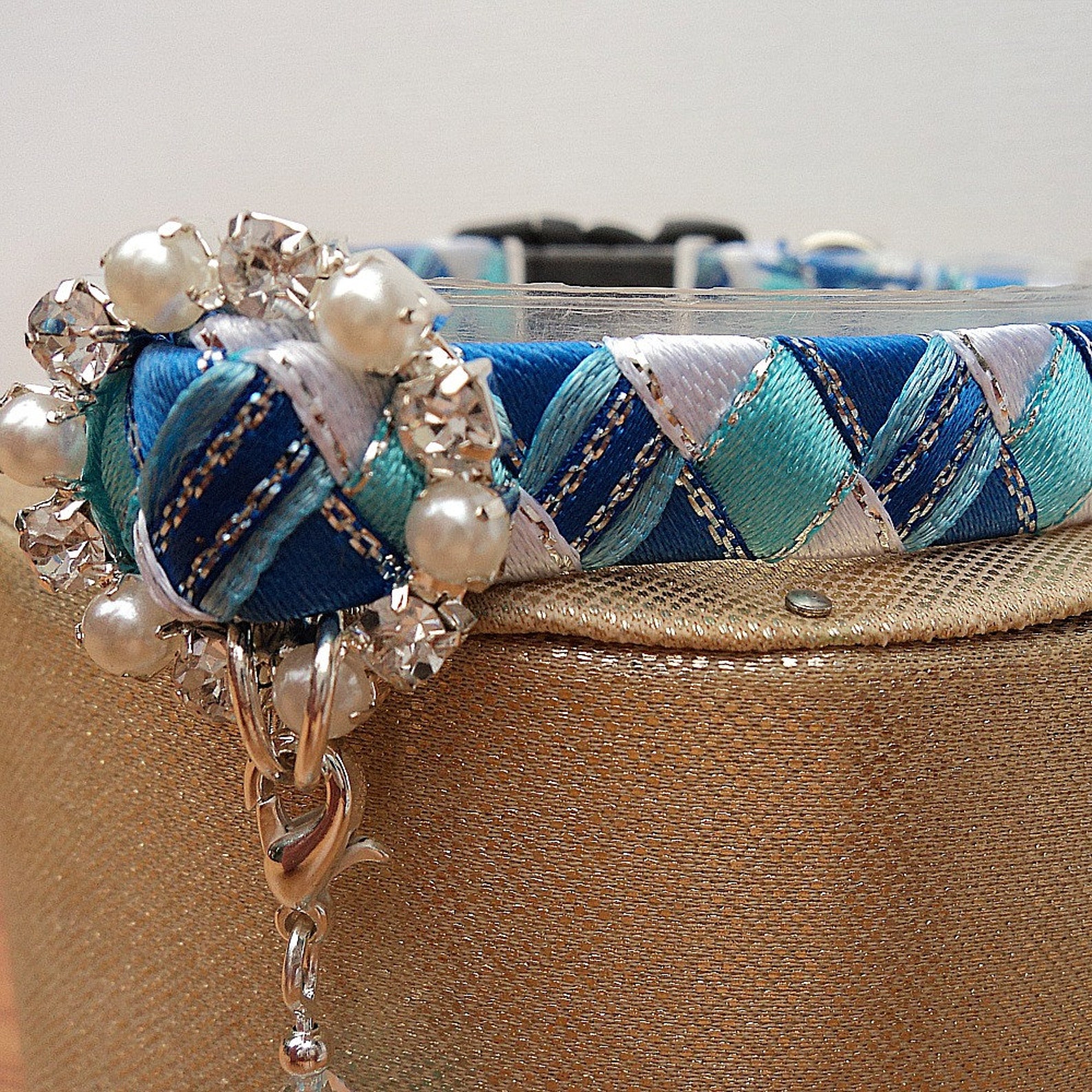 Blue Cat Collar Designer Breakaway Style With Diamante Buckle - Etsy