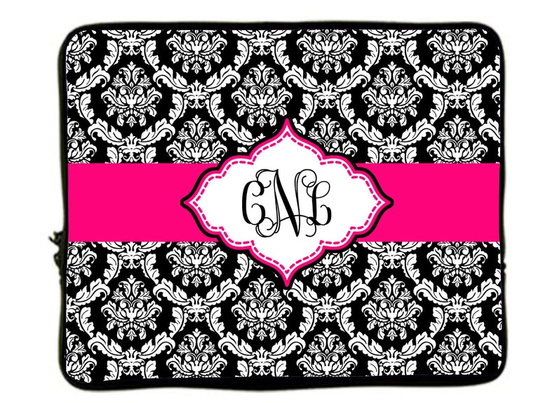 Personalized Monogram Designer Style Laptop Sleeves Damask & | Etsy