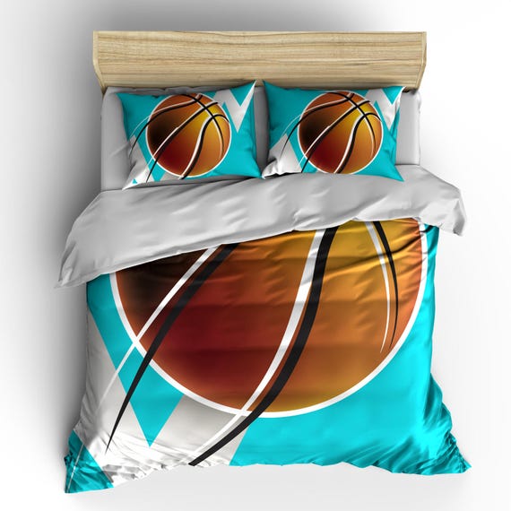 Abstract Girls Mod Basketball Theme Bedding Turquoise Black | Etsy