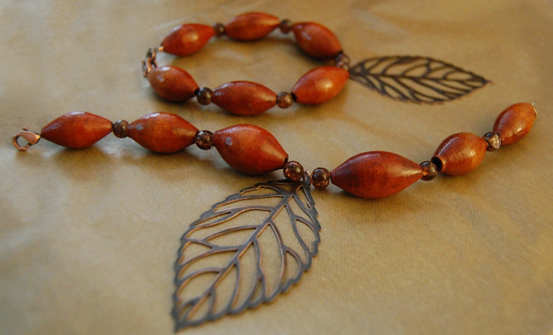 Woodland Elm-copper Leaf Bracelet - Etsy