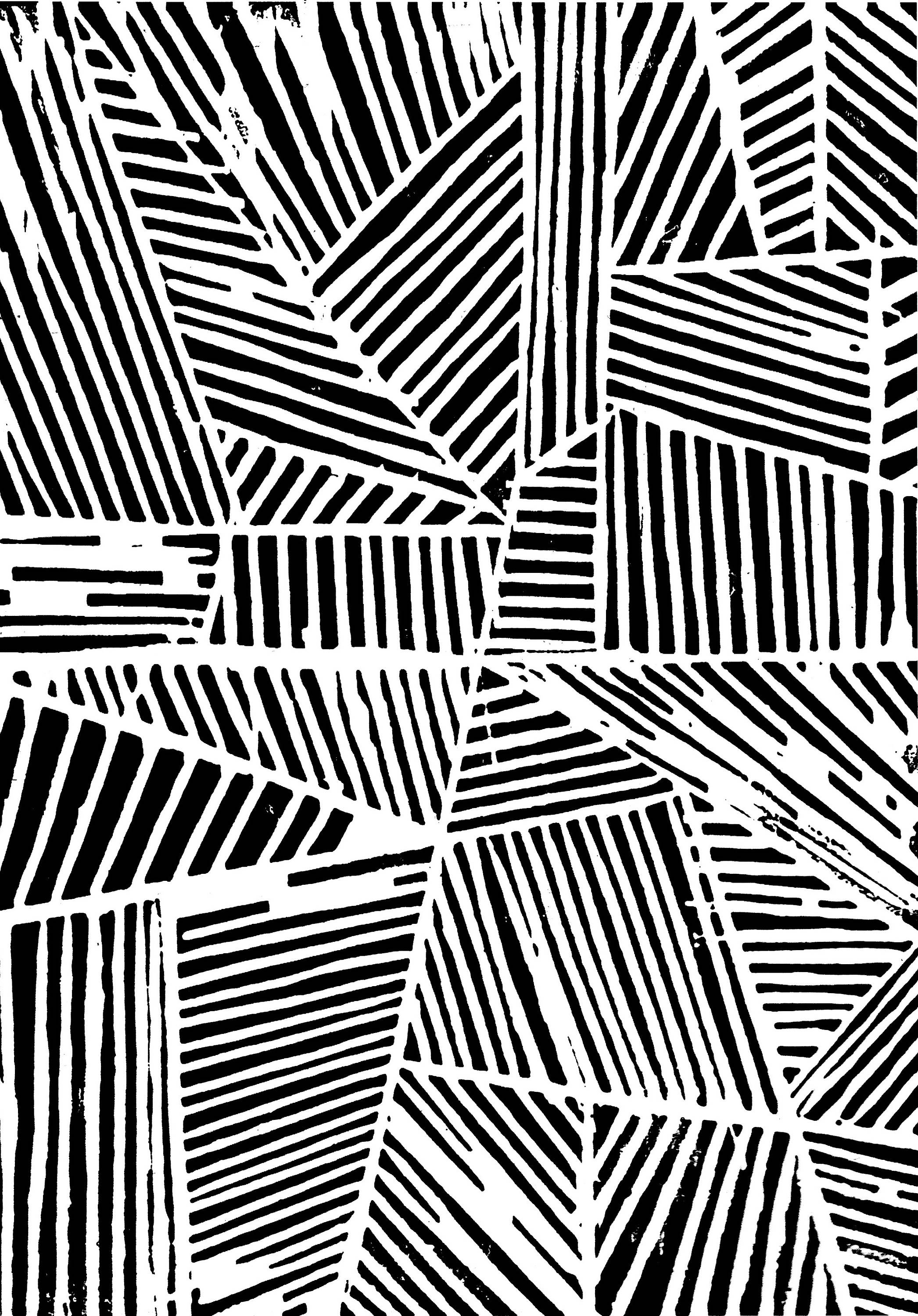 GEOMETRY A4 Art Print, Linoprint, Monochrome, Geometric, Pattern ...