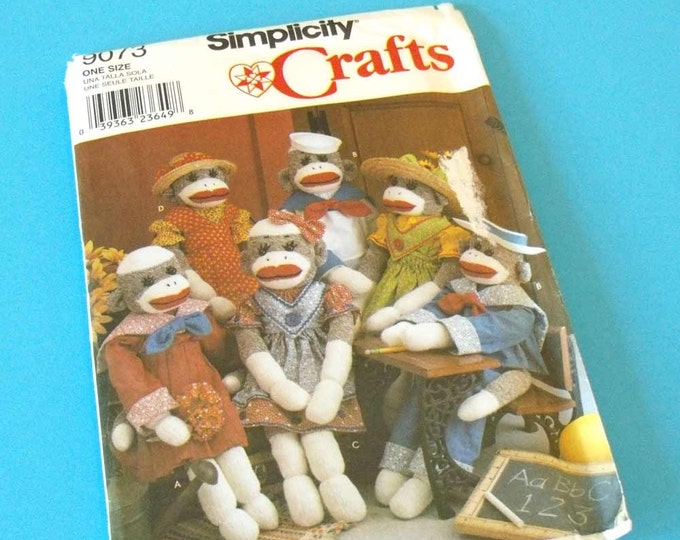 Sock Monkey Clothes Pattern Simplicity Crafts 9073 - Etsy