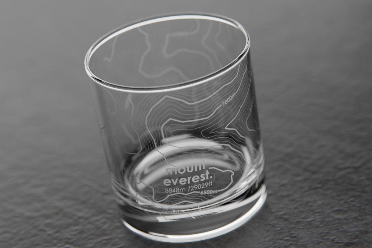 Mt Everest Topographic Map Glass - Etsy