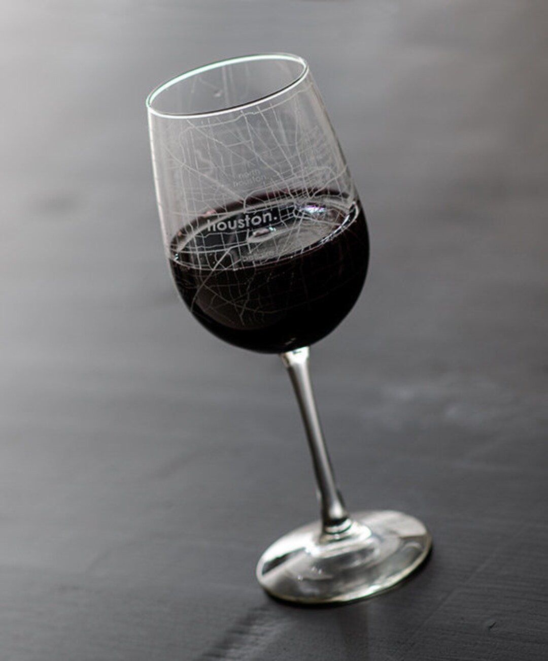 Houston Map Stemmed Wine Glass | Engraved Wine Glasses (16oz) | Etched ...