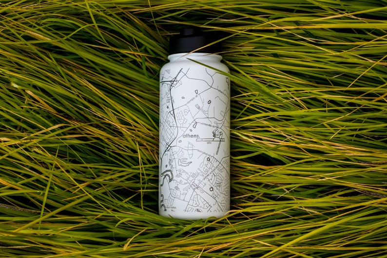 Custom City Map 32 Oz Insulated Water Bottle | Any City / Town ...