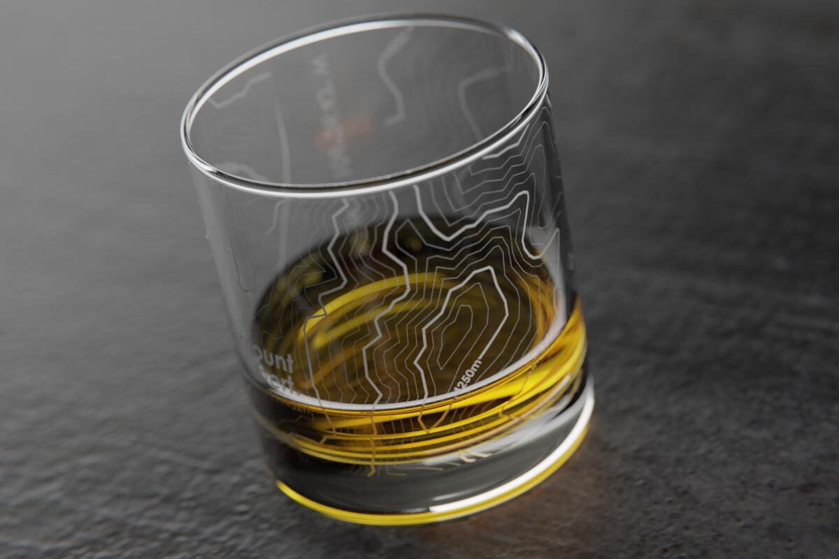 Mt Elbert Topographic Map Glass - Etsy
