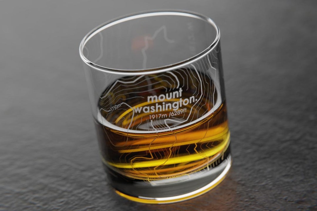 Mt Washington Topographic Map Glass - Etsy