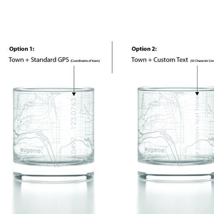 Custom City Map Rocks Glass | Any City / Town Personalized | Etched ...