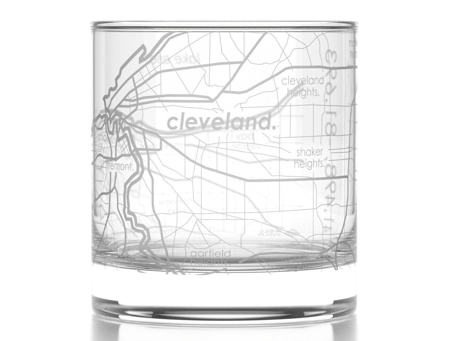 Cleveland City Map Rocks Glass | Engraved Whiskey Glass (11oz) | Etched ...