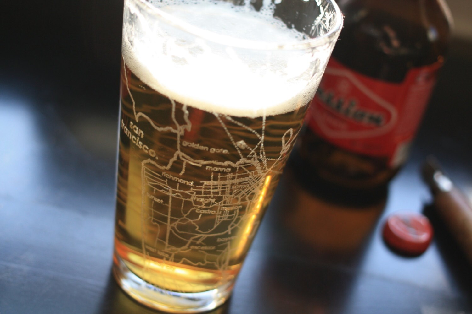 San Francisco Map Pint Glass Engraved Beer Glass 16oz - Etsy